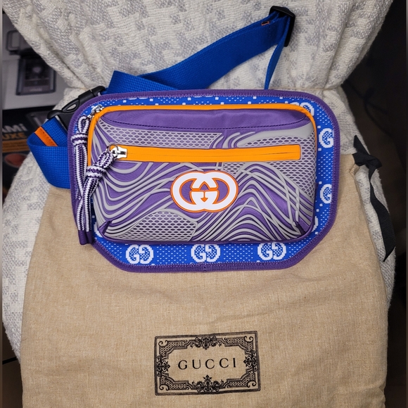 Gucci | Bags | Gucci Purple And Orange Mens Bag | Poshmark